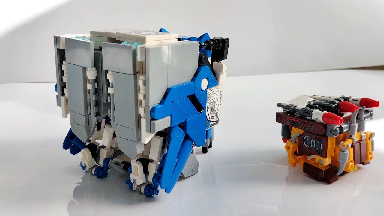 Big Cube Transformer transforms into a owl , bricks made - YouTube