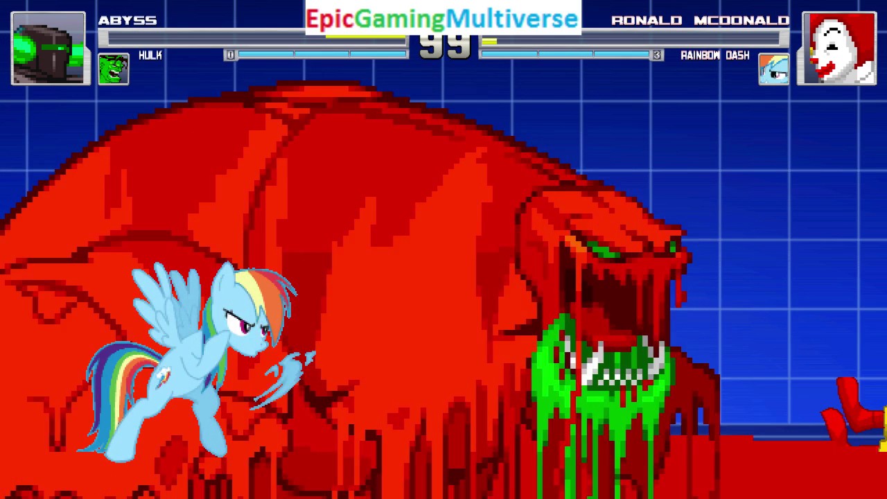 The Hulk And Abyss VS Ronald McDonald And Rainbow Dash In A MUGEN Match / Battle / Fight - YouTube