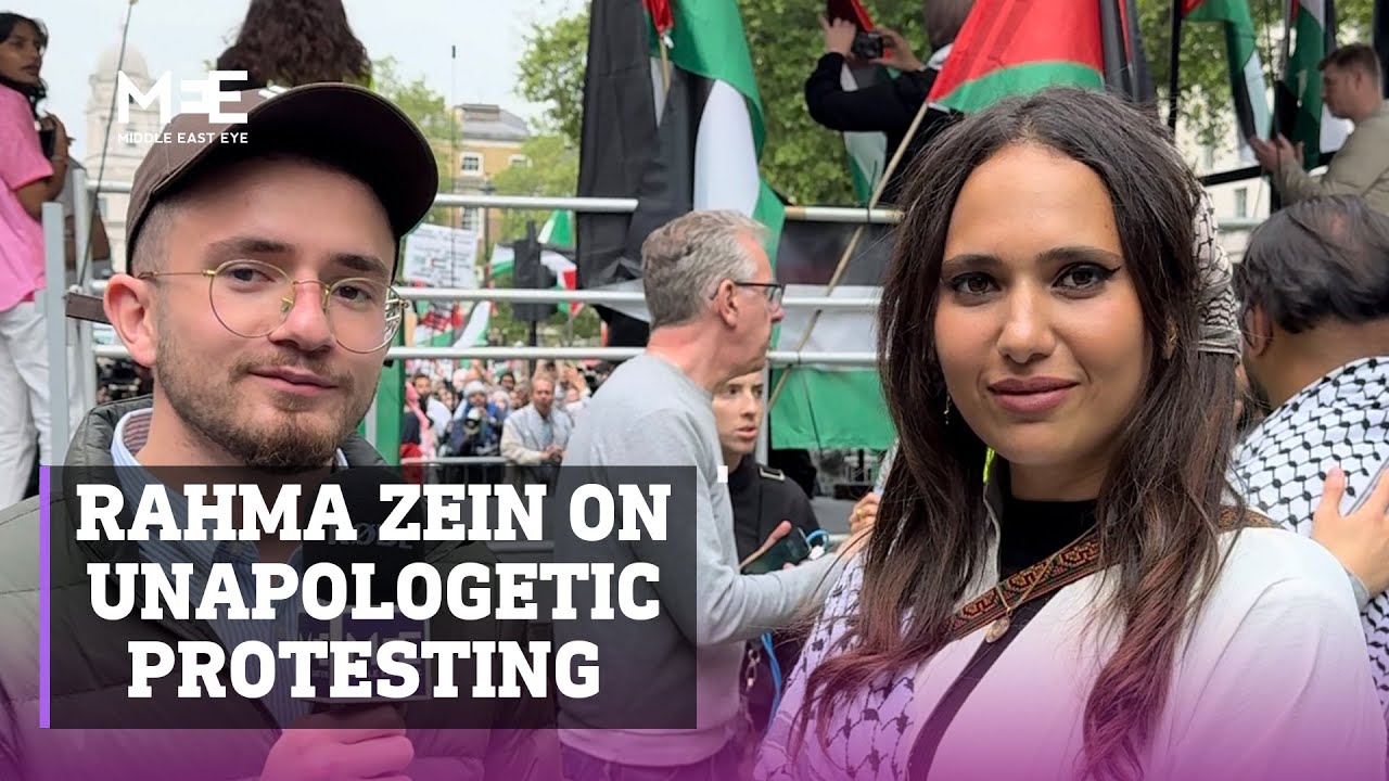 Rahma Zein speaks to MEE at the London Nakba commemoration March - YouTube