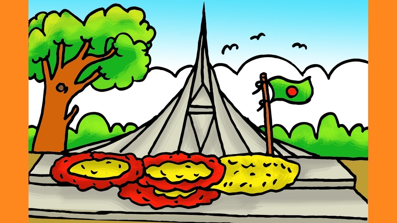 How to draw a scenery of victory day- Memorial drawing- স্মৃতিসৌধ ...
