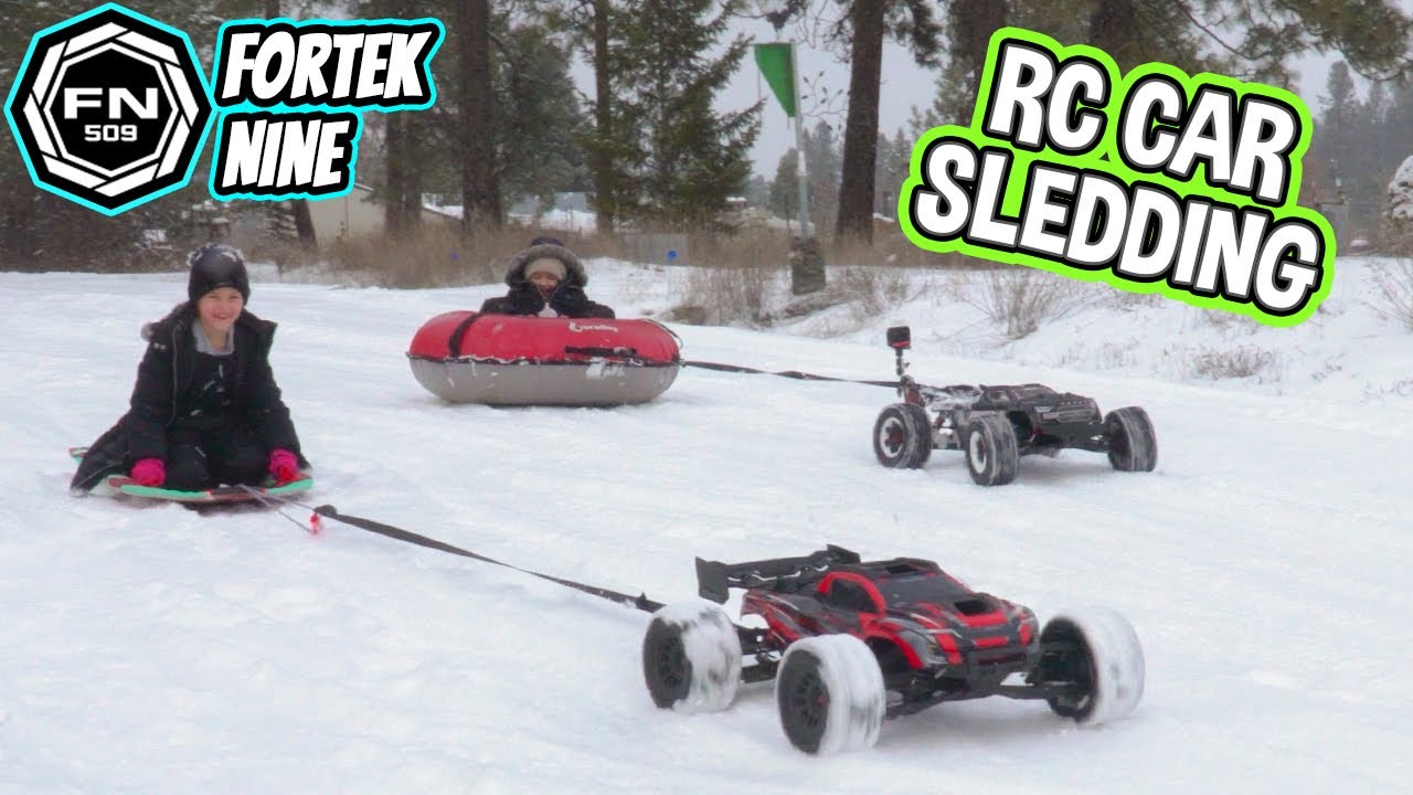 Rc Car Pulling a Sled - YouTube