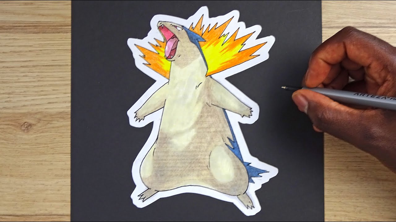 How To Draw TYPHLOSION | POKEMON | Step By Step Tutorial | DeMoose Art ...