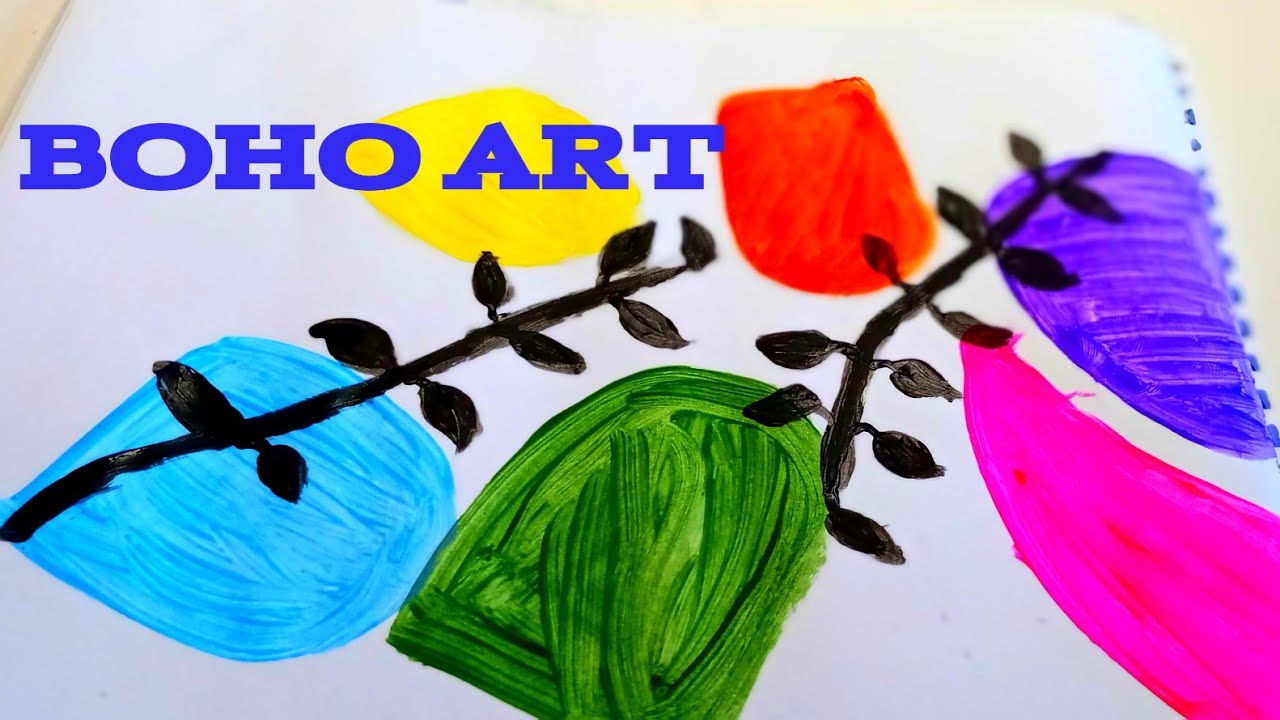 Creating a Stunning Boho Art Piece | Easy Bohemian Painting Tutorial ...