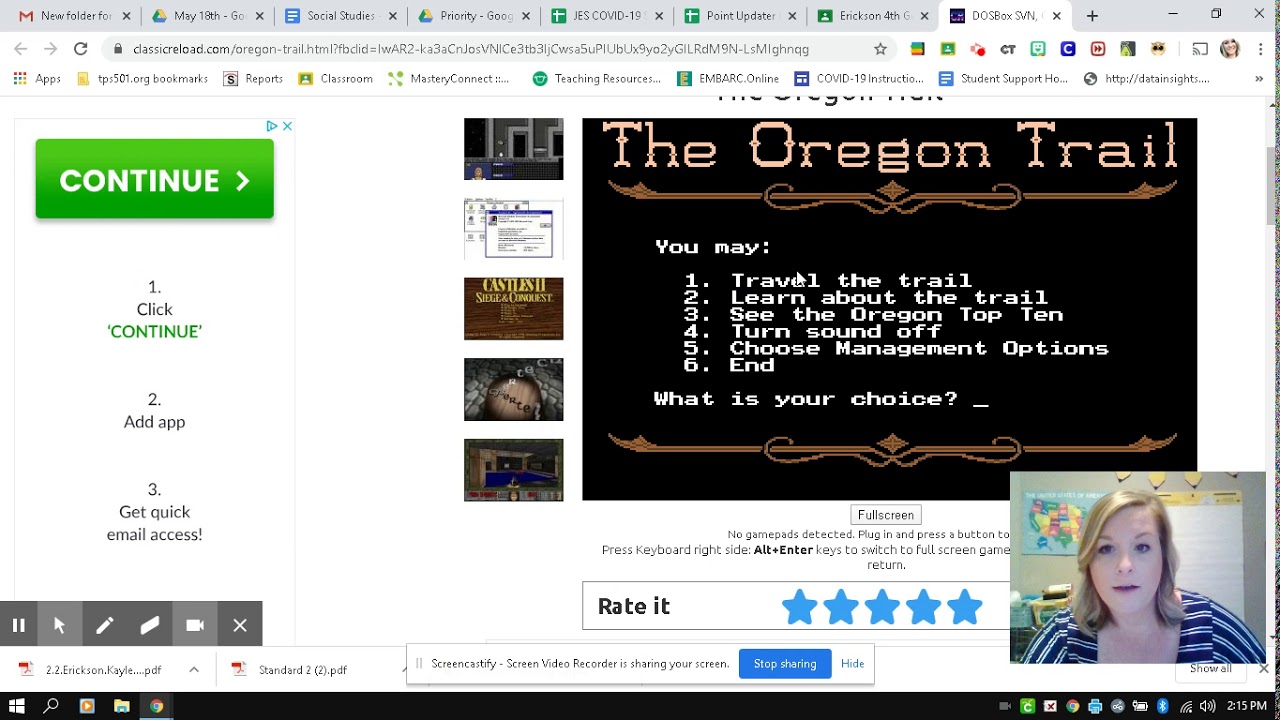 Oregon Trail Game Simulation- How to - YouTube