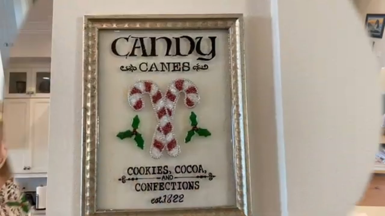 # 135 CHRISTMAS CANDY CANE GLASS ART EPOXY RESIN, CRUSHED GLASS, GUIDE ...