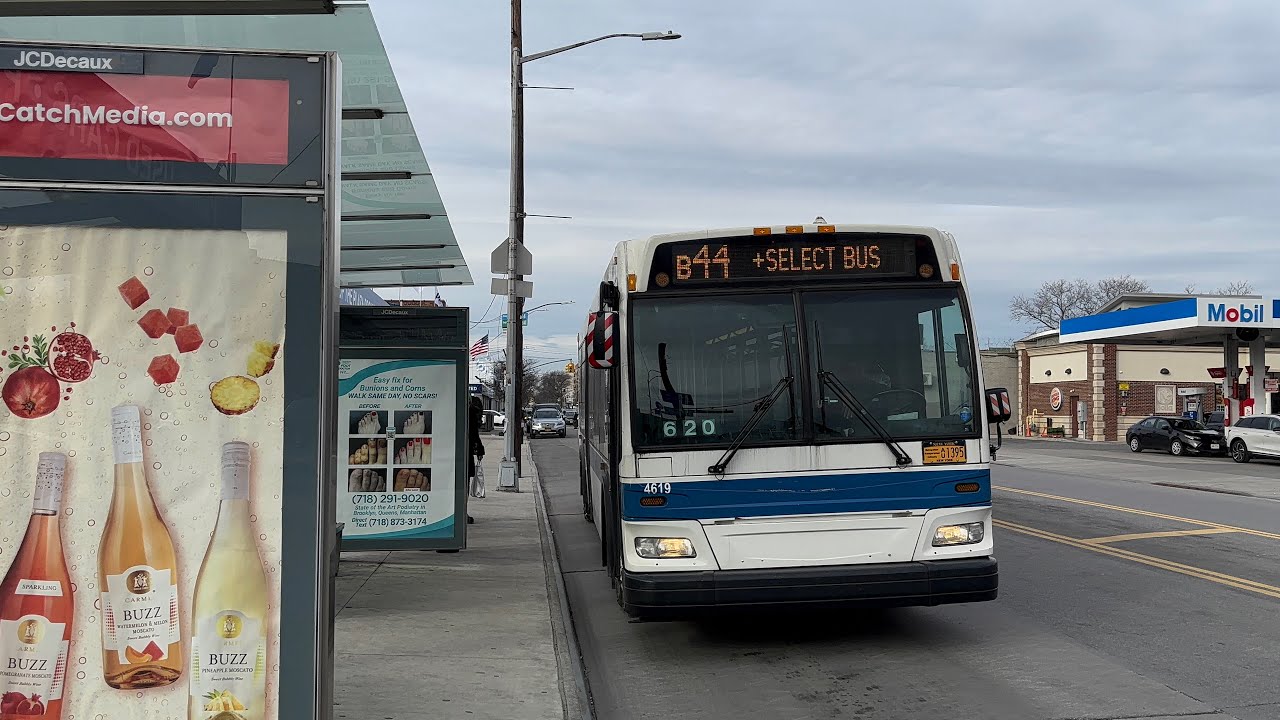 NYCT Bus: 2009 Orion VII NG Hybrid #4619 Operating on the B44-SBS - YouTube