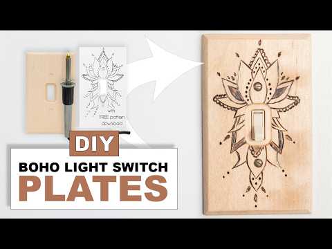 Boho DIY light switch plates - YouTube