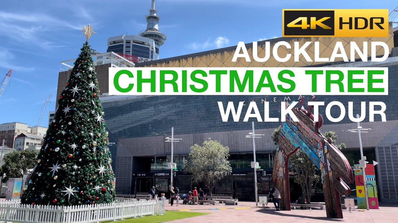 Christmas Tree Aotea Square Walking Tour Auckland New Zealand [4K HDR ...