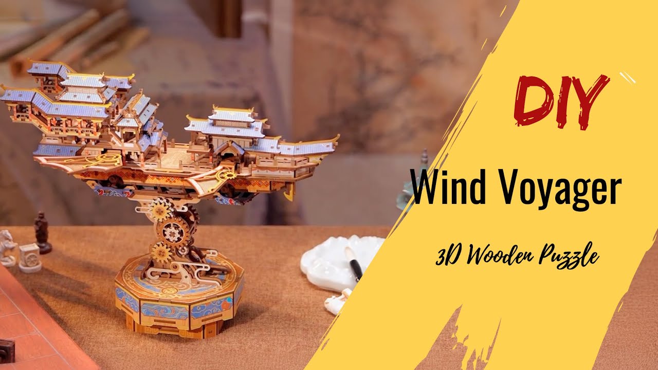 Wind Voyager 3D Wooden Puzzle With Music Box - CraftDIYKit - YouTube