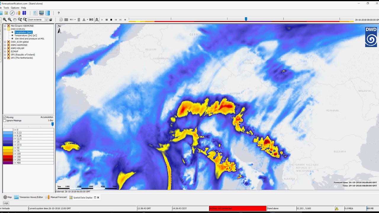 20181026 0600 dwd icon eu precip forecast 24h accumulations - YouTube