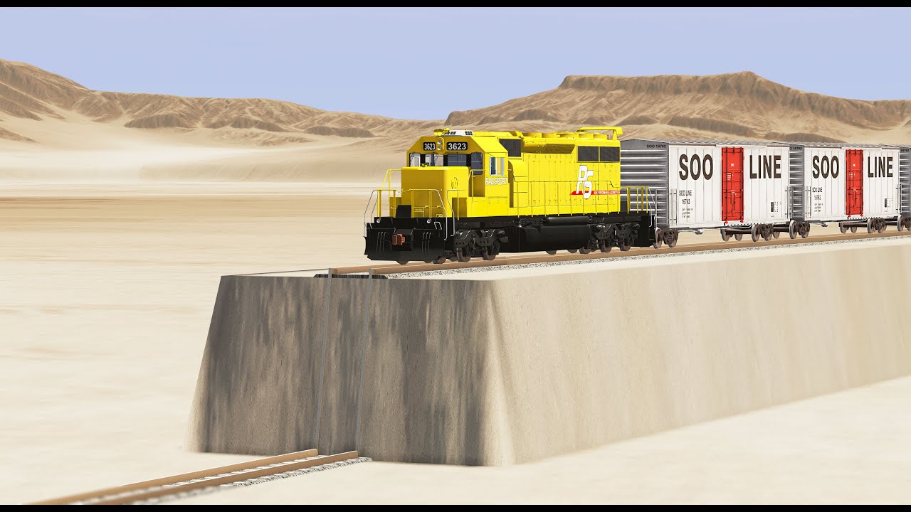 Unfinished Rail Tracks vs Trains - Beamng Drive - YouTube
