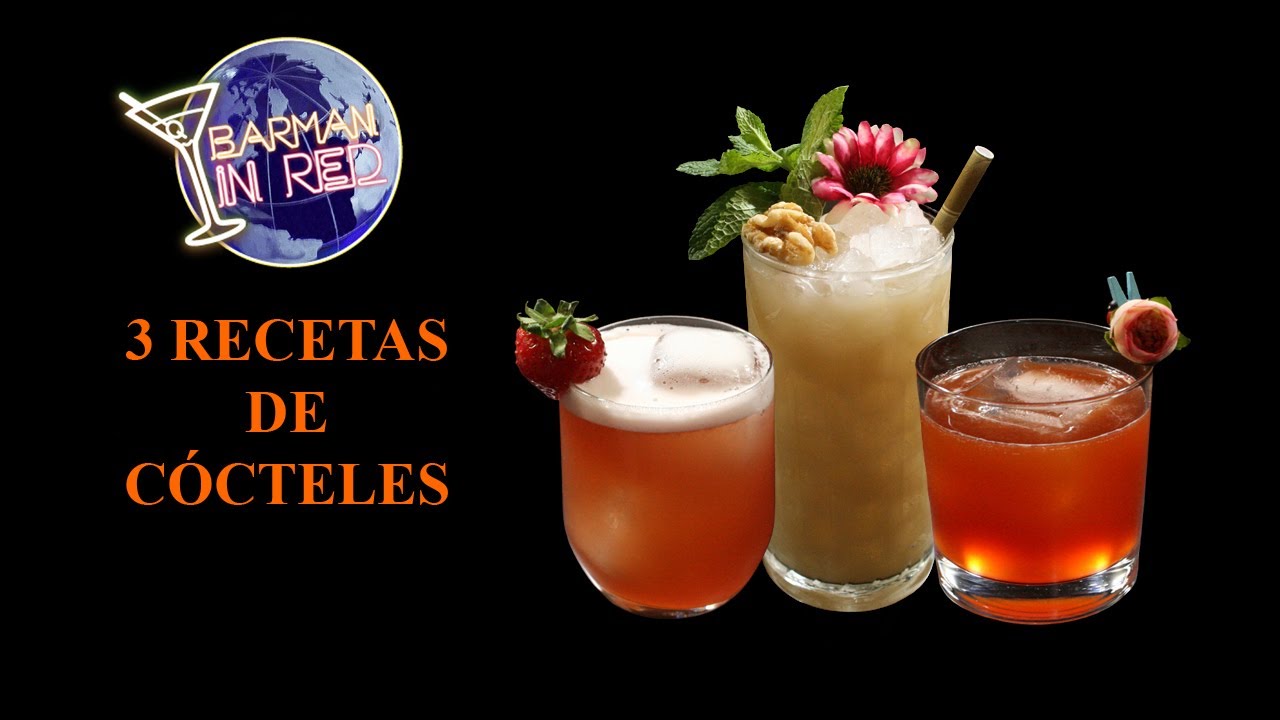 TOP TRES RECETAS de CÓCTELES muy RICOS y FÁCILES de HACER - YouTube