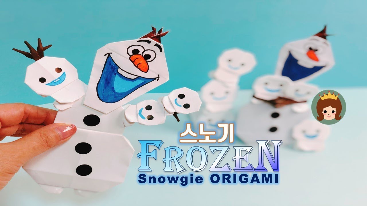 [창작] 겨울왕국 올라프,스노기 종이접기,Olaf,Snowgie Origami(Frozen), How to make Olaf ...