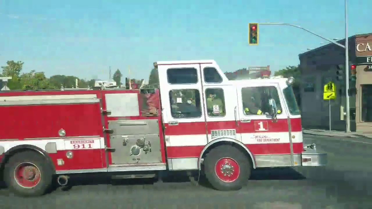 Spokane Fire Engine 3, Engine 1 (Spare) & ARU 3 Responding - YouTube