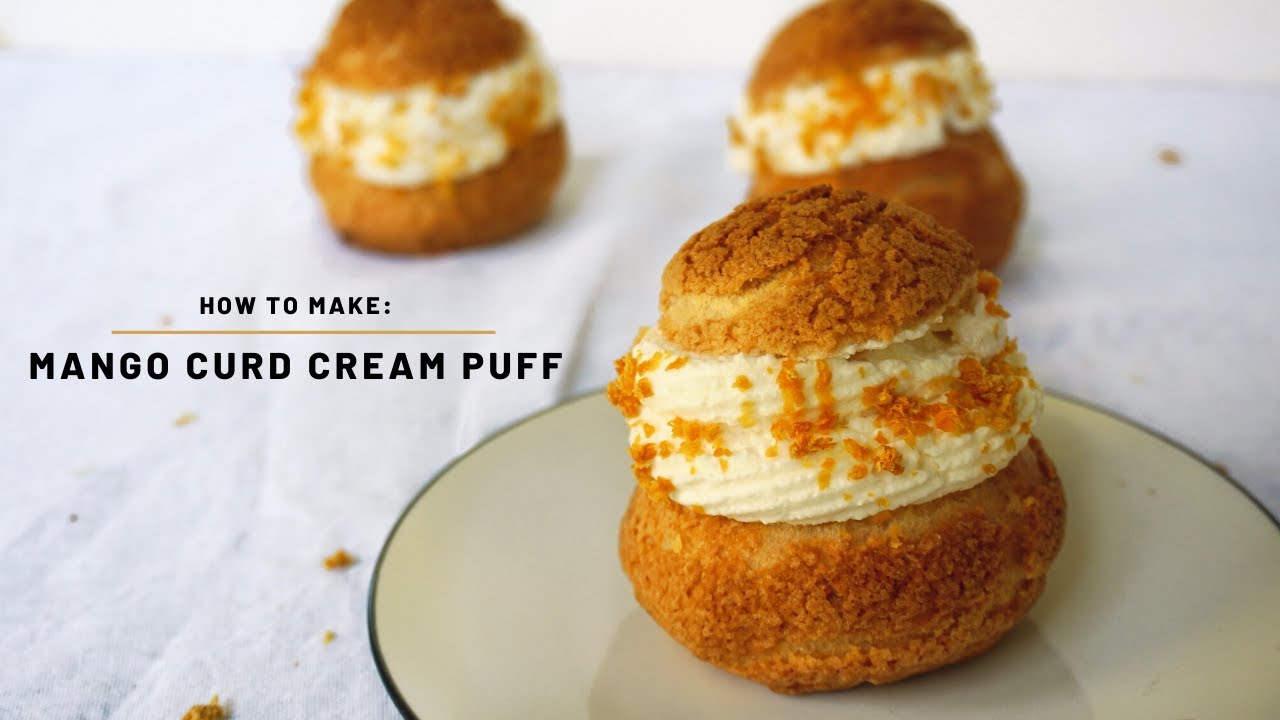 Mango Curd Cream Puff - YouTube