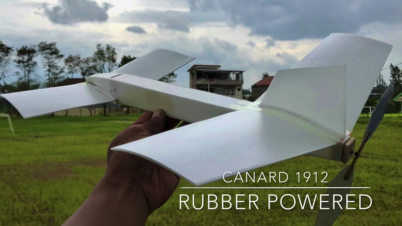 Depron Polyfoam Rubber Powered Canard Pusher Flying Model Airplane ...