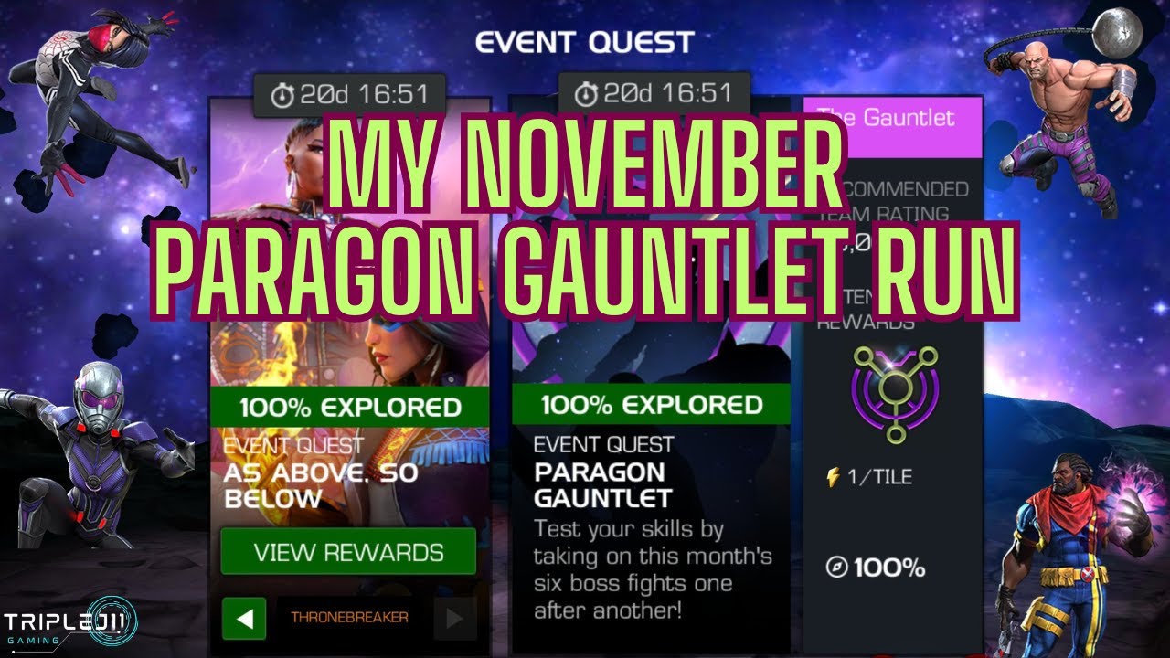 MCOC November Paragon Gauntlet Event Quest Run!!! - YouTube