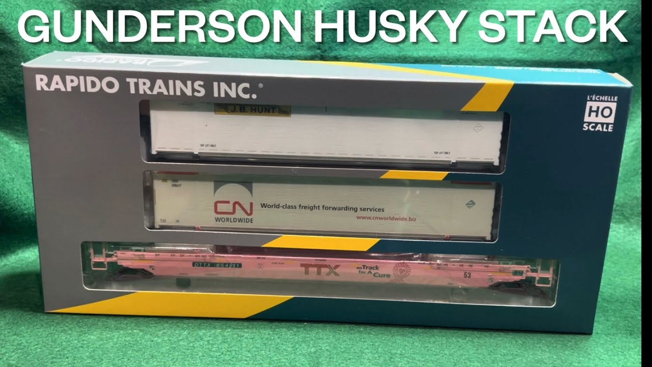 Rapido HO Gunderson Husky Stack Well Railcar- On Track For Cure - YouTube