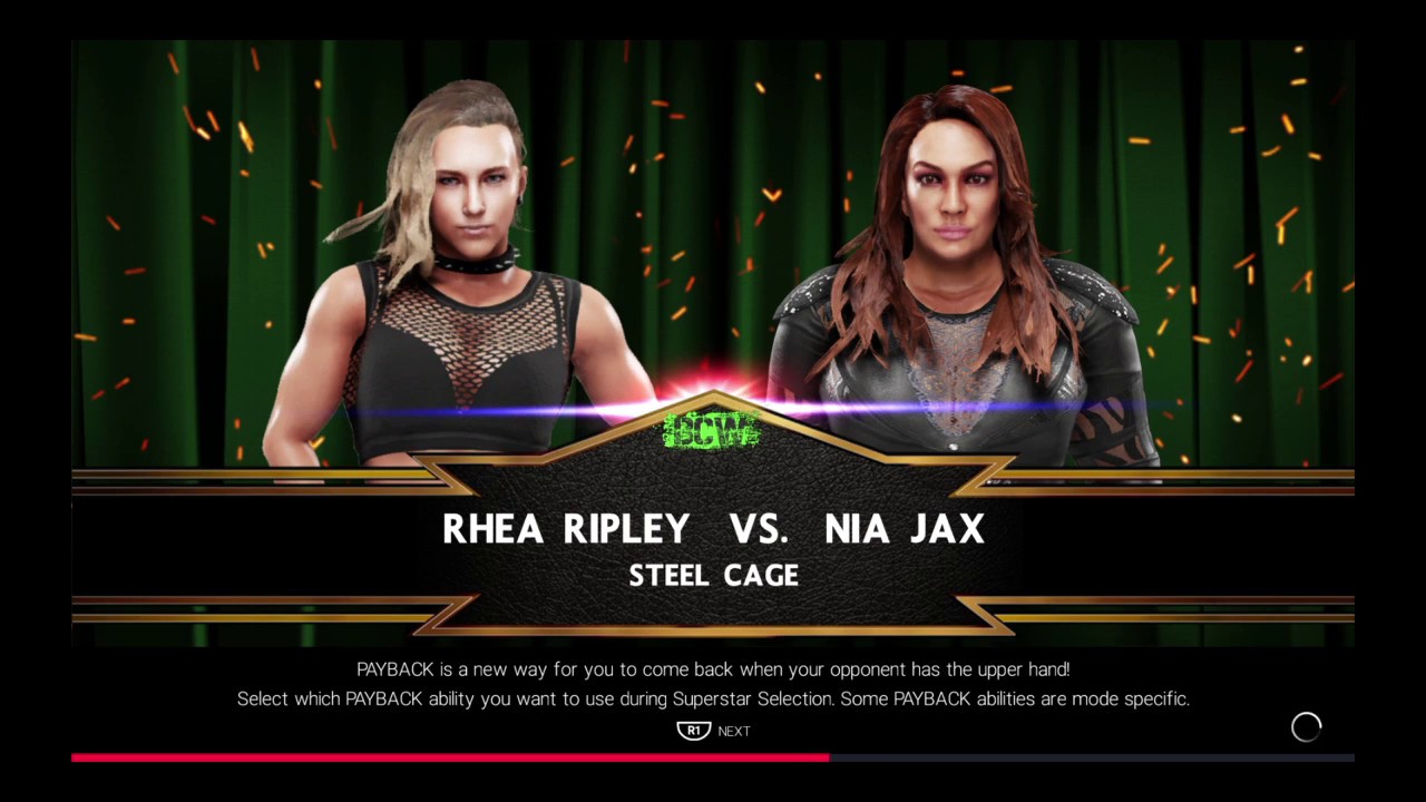 WWE 2K19 Rhea Ripley VS Nia Jax 1 VS 1 Steel Cage Match - YouTube