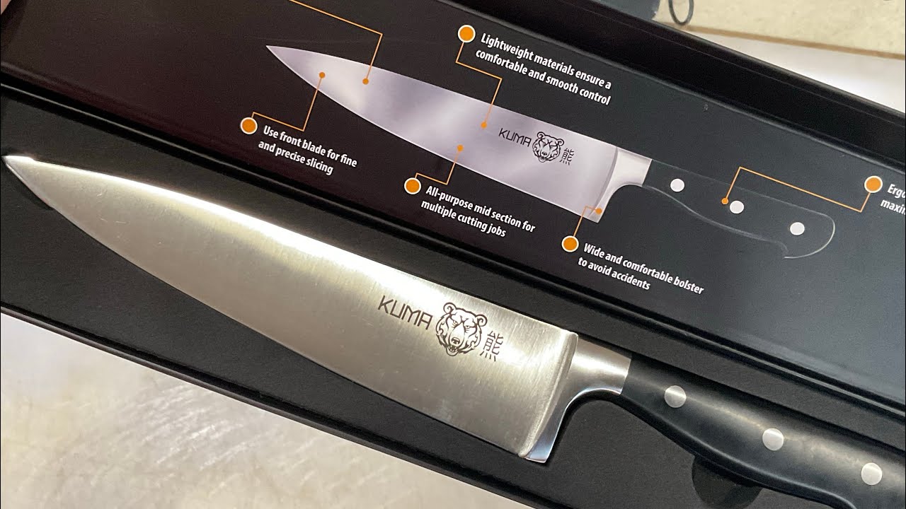 Honest Review Of The KUMA 8” Classic Chef’s Knife! / Japanese Damascus ...
