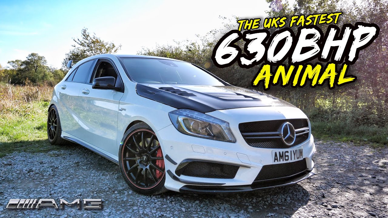 *SCREAMER PIPE* INSANE 630BHP BIG TURBO MERCEDES A45 AMG!! - YouTube