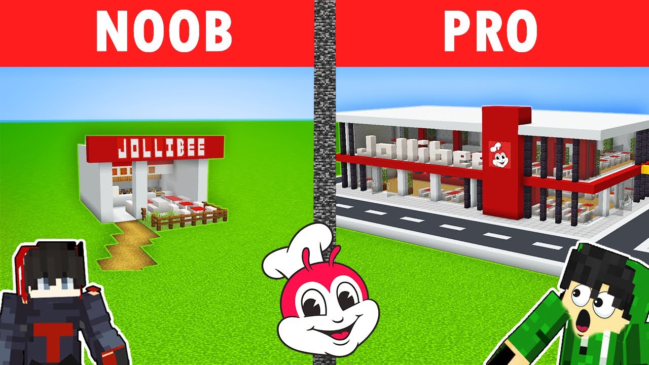 NOOB VS PRO: JOLLIBEE BUILD CHALLENGE | Minecraft OMOCITY (Tagalog ...