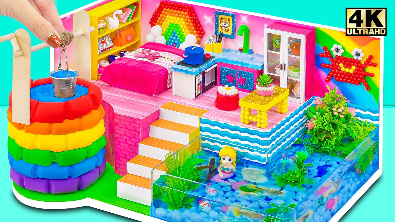 Amazing Build Rainbow Wells and Mini Aquarium Around House from ...