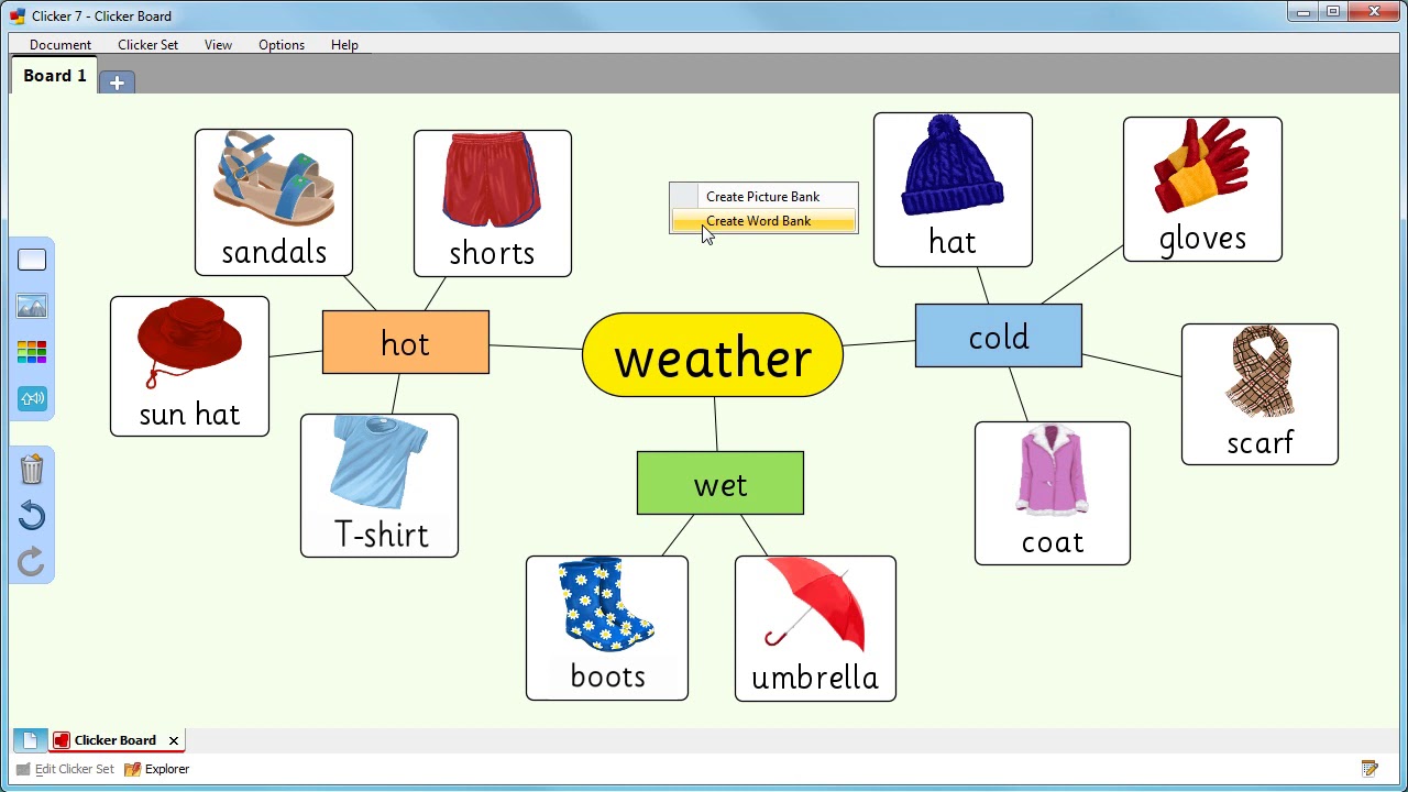 Clicker Board How to create a word or picture bank from a Clicker Board ...