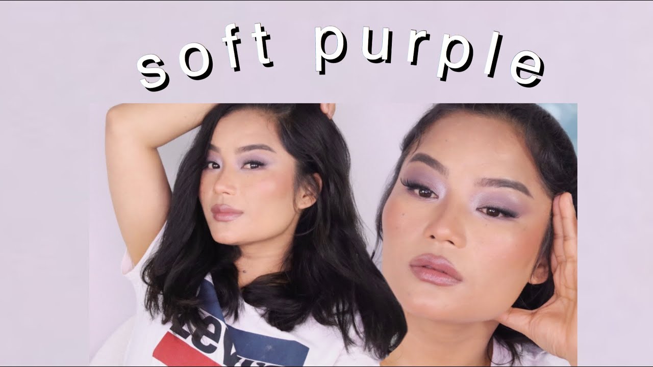 SOFT PURPLE eyes with pink buff lips/ everyday makeup look. - YouTube