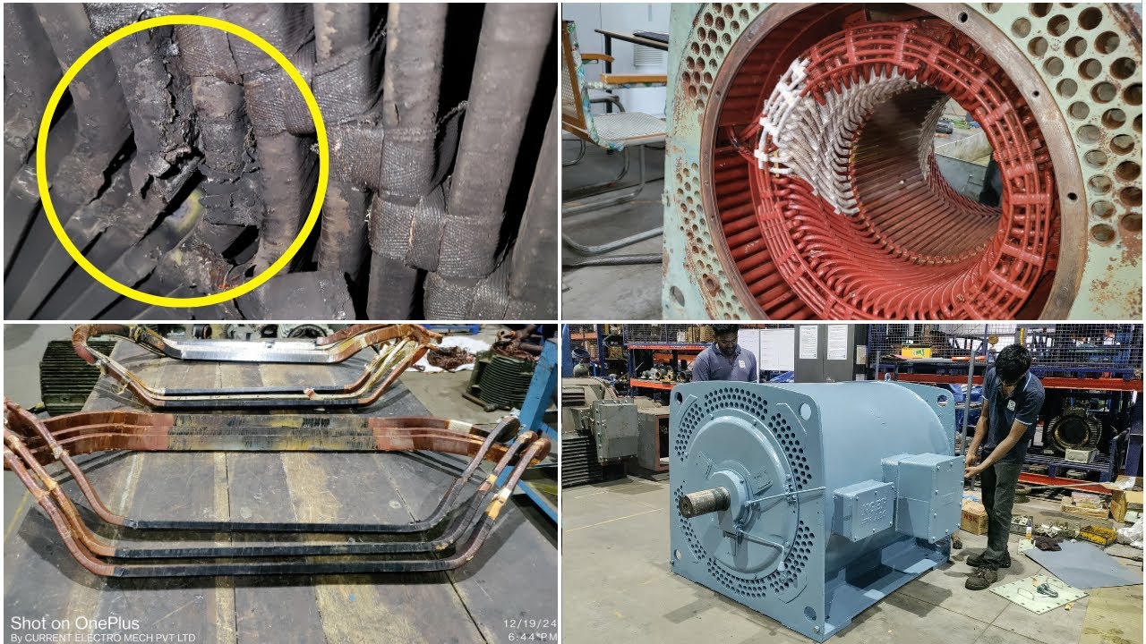 HV Motor Stator Coil Repair Work (3300V,460KW) - YouTube