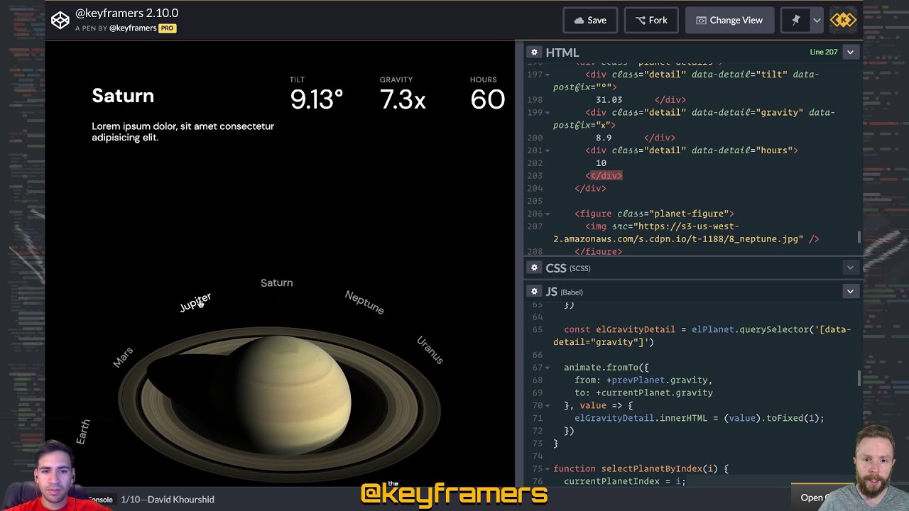 Planet Picker 🌍👌 | Text/Number Transitions & Circular SVG Nav Tutorial | @keyframers 2.10.0 ...