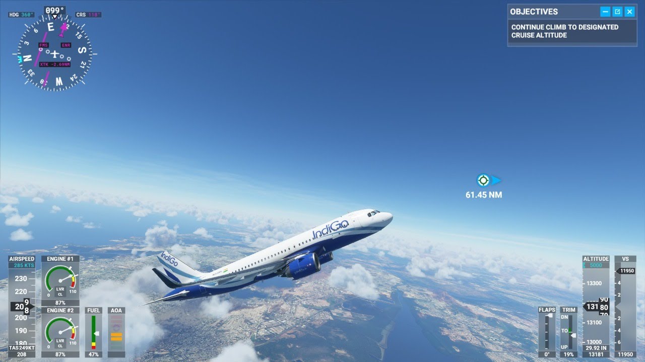 Lets Fly Indigo A320 | Mumbai to New Delhi | Microsoft Flight Simulator ...