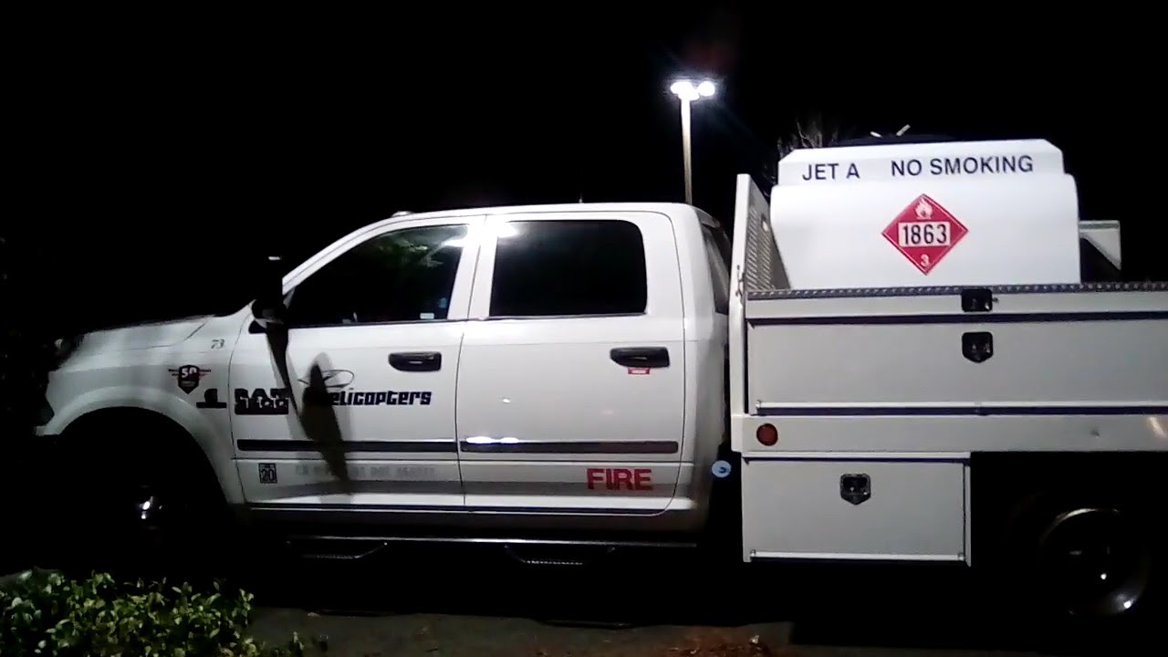 PJ Helicopters Fuel truck Ram 3500 Cummins diesel - YouTube