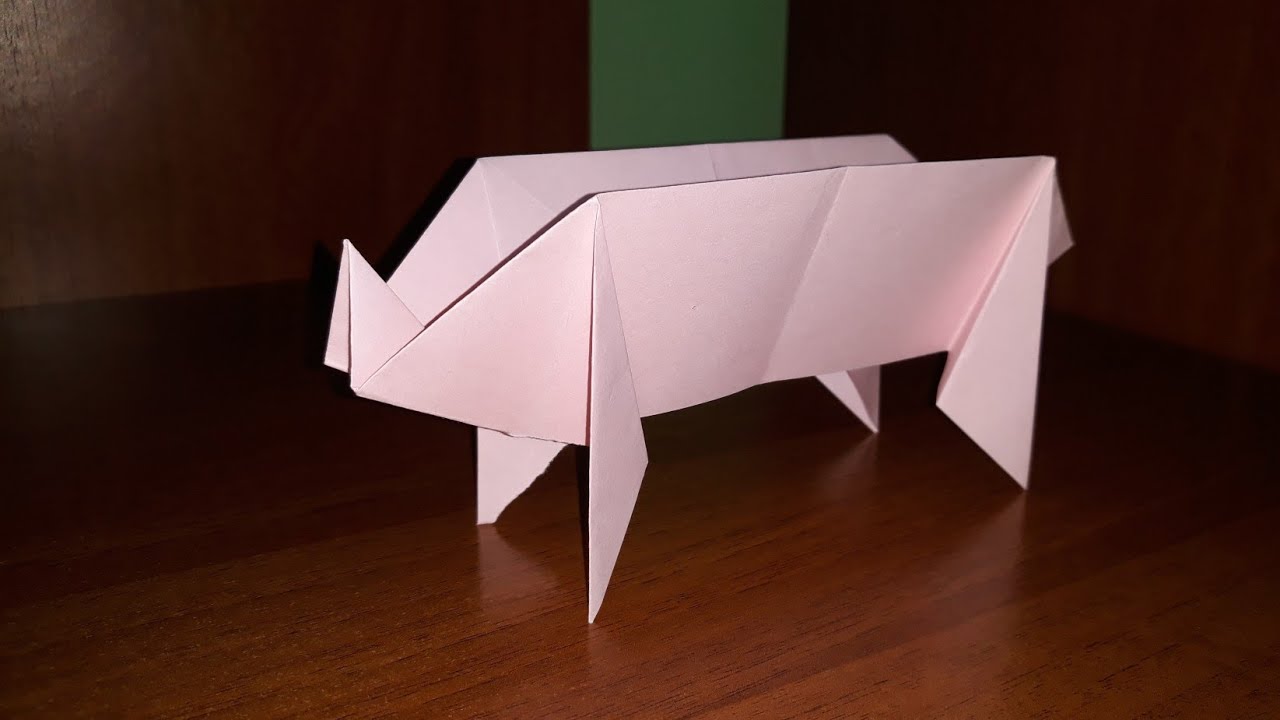 🐖 The Easiest Origami Pig - Origami for Beginners - YouTube