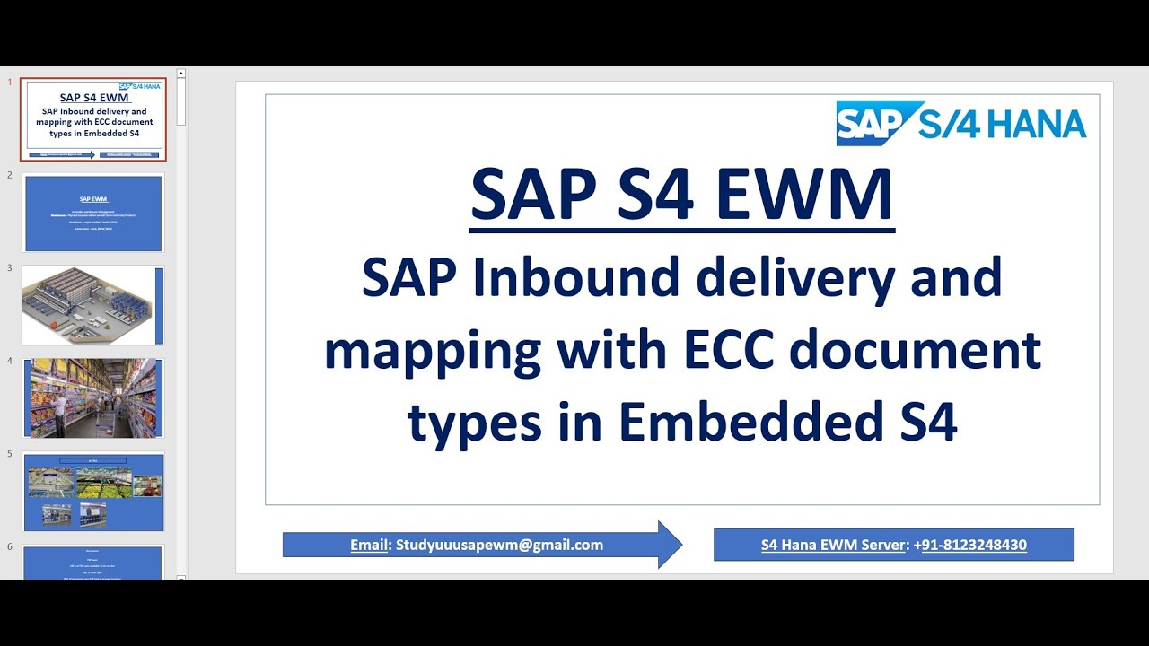 SAP S4 EWM- Inbound delivery and mapping with ECC document types in ...