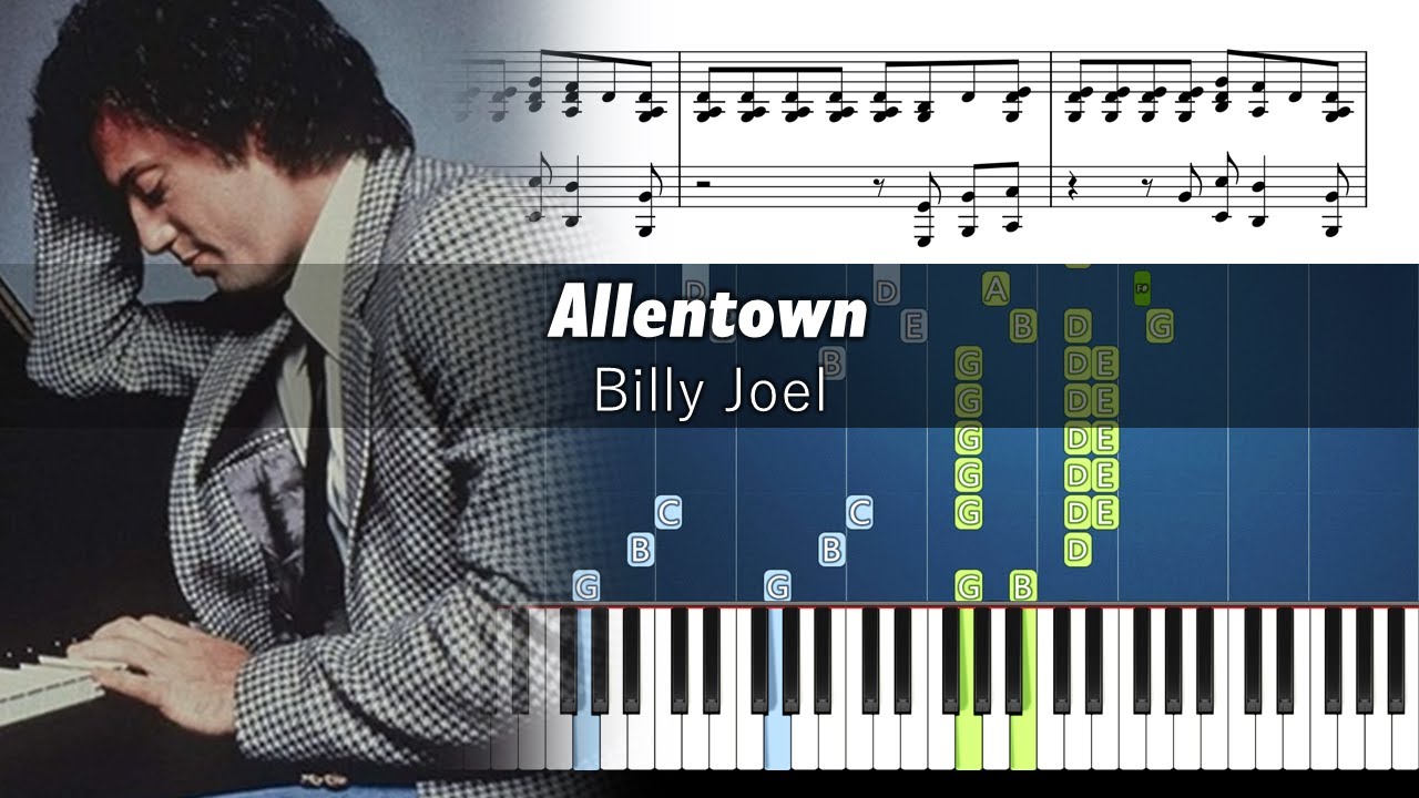 Billy Joel - Allentown - Accurate Piano Tutorial with Sheet Music - YouTube