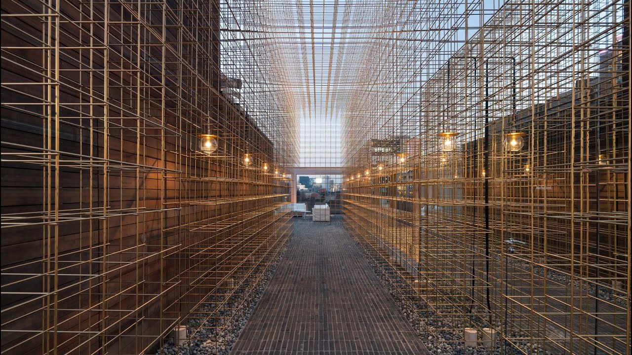 Delicate brass framework inside Neri&Hu's Sulwhasoo flagship store ...