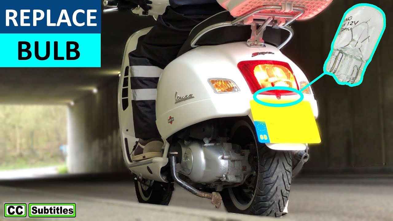 How to replace number plate bulb on Vespa GTS - Vespa Licence Plate ...