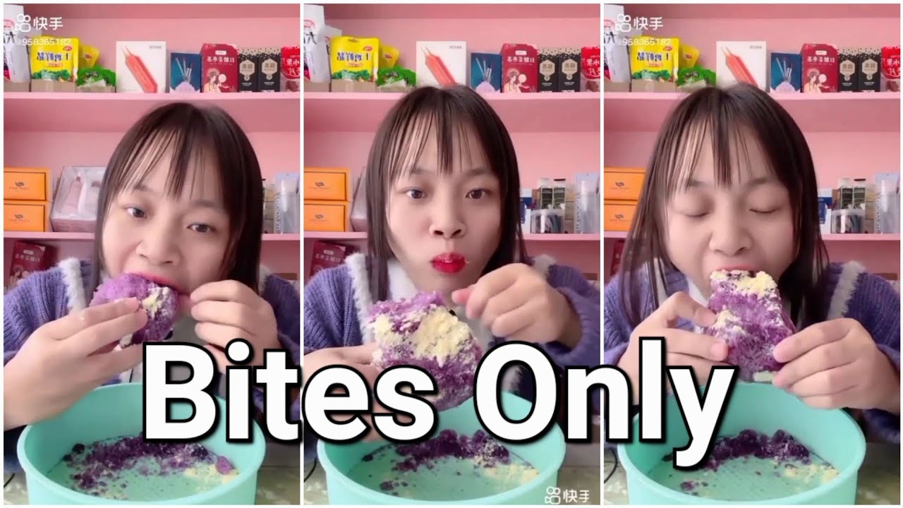 bites Only ️ her purple squeaky ice eating with milk powder bites only ...