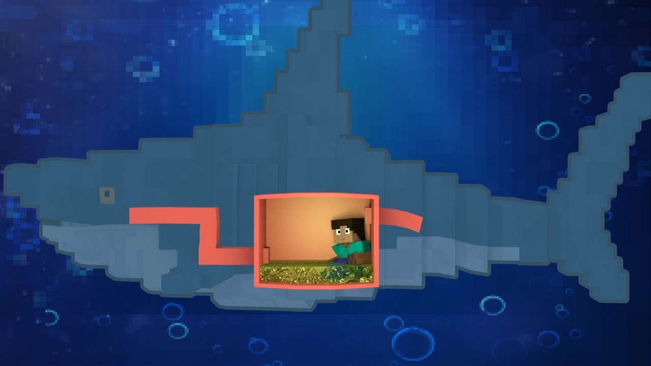 Minecraft | WHAT HAPPENS WHEN A SHARK EATS YOU? (Shark Morph Hide and ...