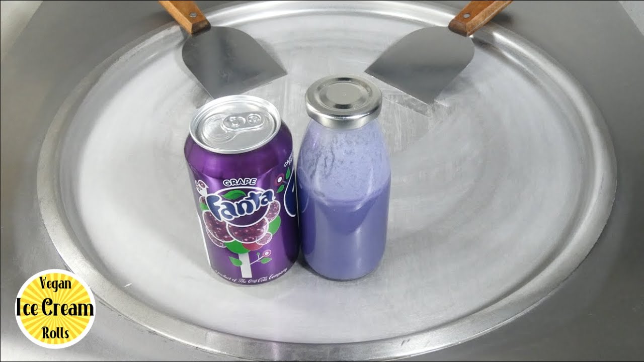 Purple Fanta Ice Cream Rolls | How to make thai fried fanta ice ...