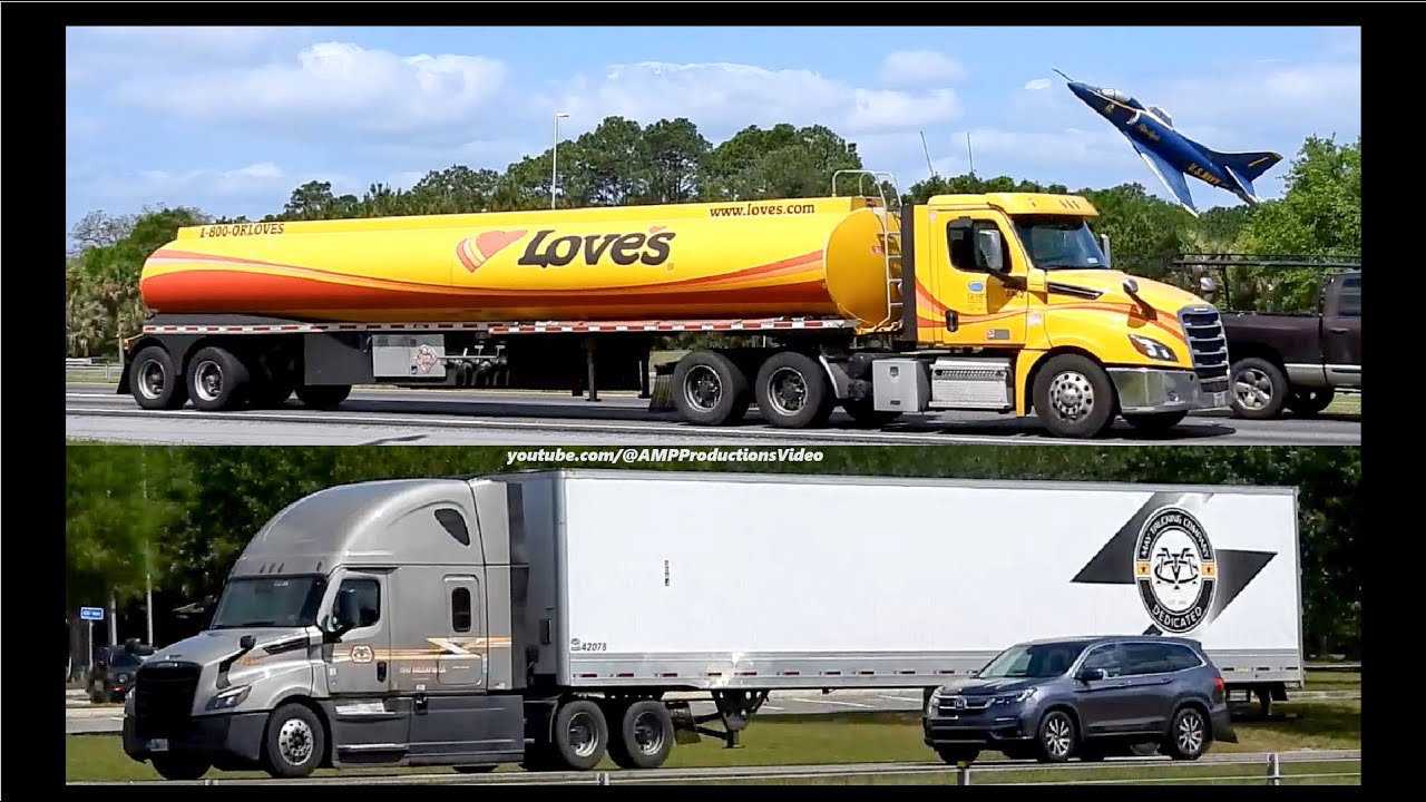 Yellow Freightliner Cascadia Loves, May Trucking | Truckspotting 42524 ...