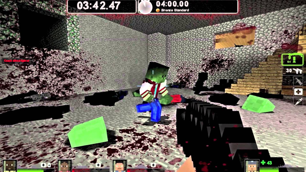 Minecraft Zombies Massacre ! ( Left 4 dead 2 moded gameplay ! ) - YouTube