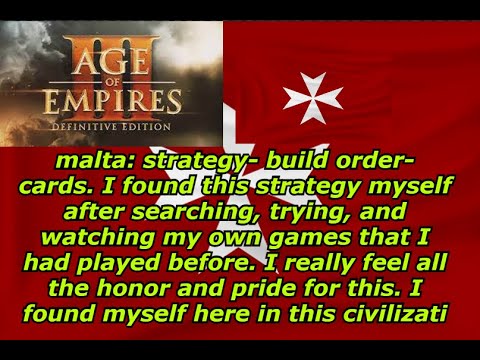 age of empires 3 malta guide , build order , strategy - YouTube