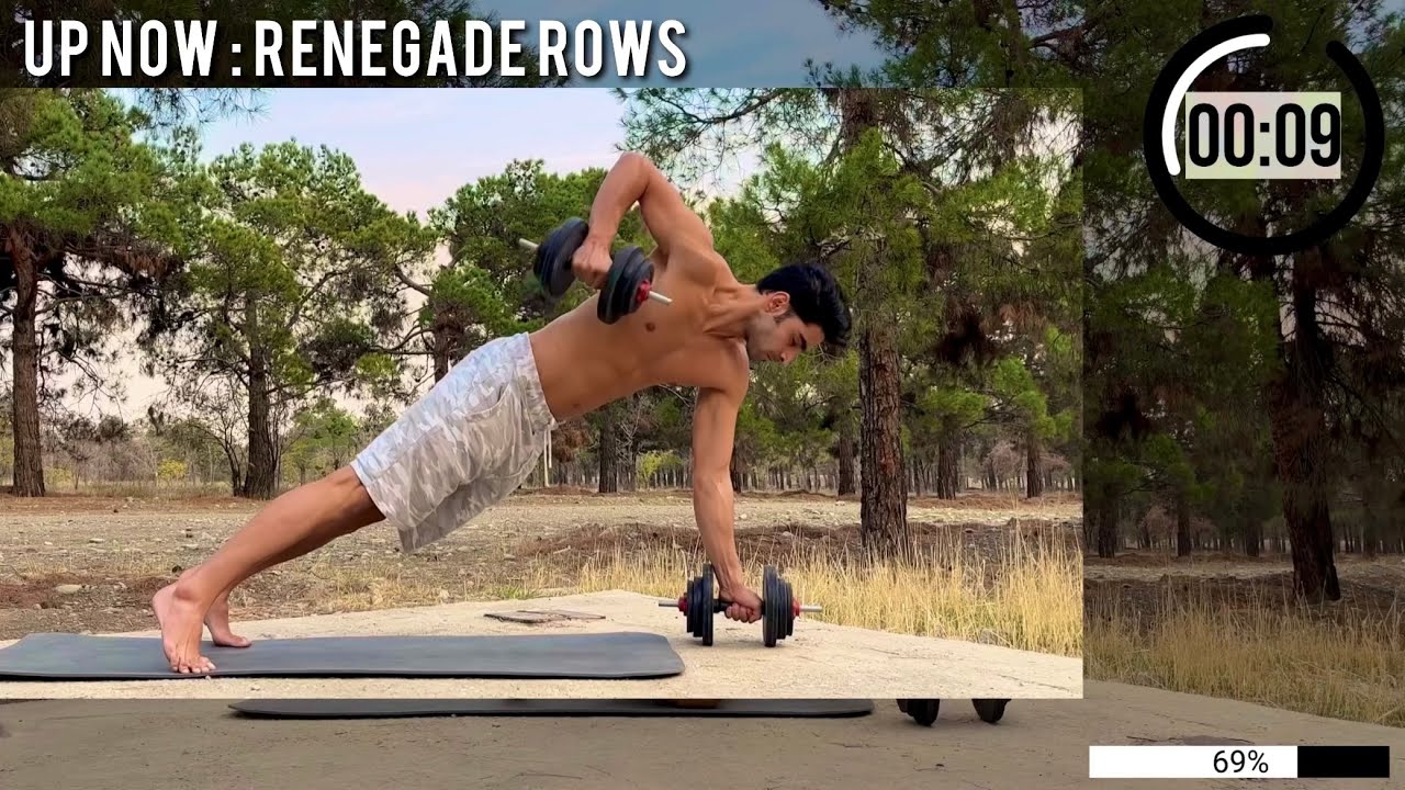 Day 7: Killer Core & Back Workout (Dumbbells, HIIT) - YouTube