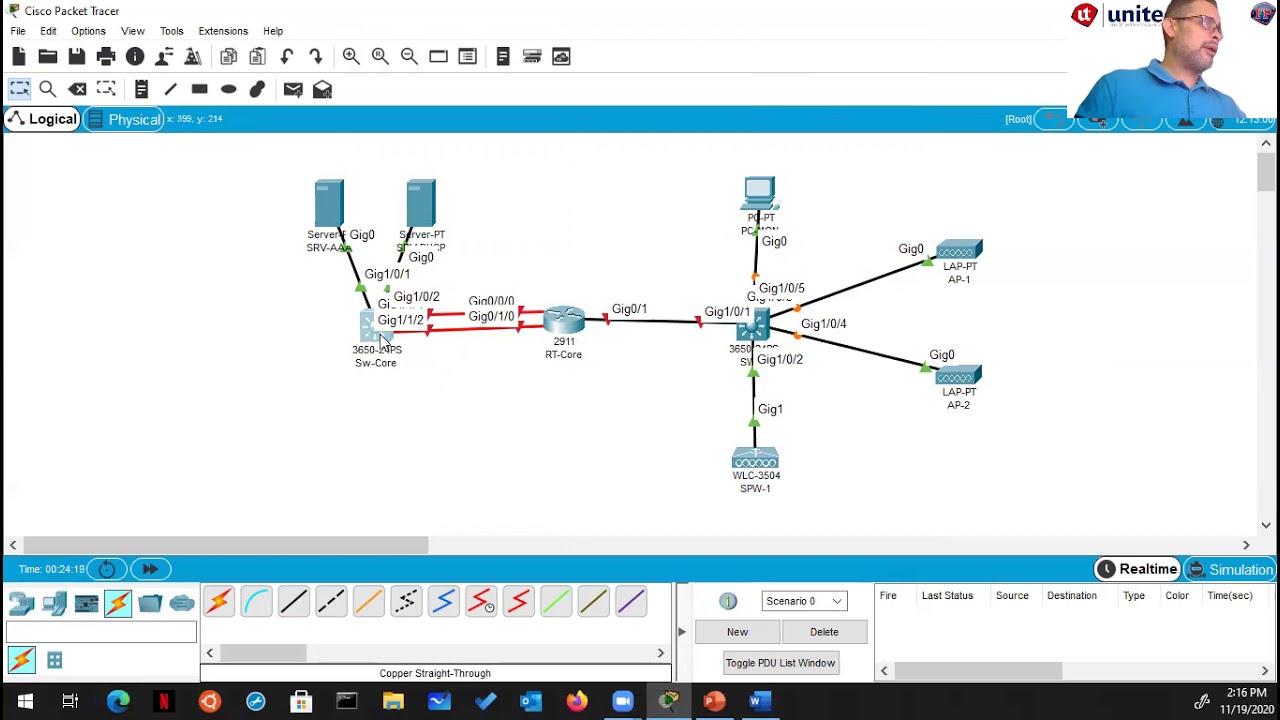 Lab1-Infraestructura Corporativa: una red mixta con Fibra y WLAN - YouTube