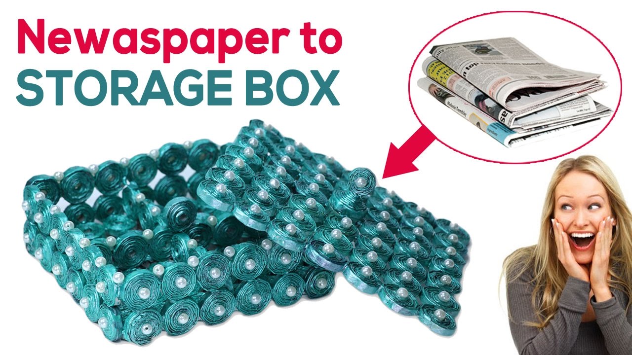 DIY Box With Newspaper - Best Out of Waste Crafts - YouTube