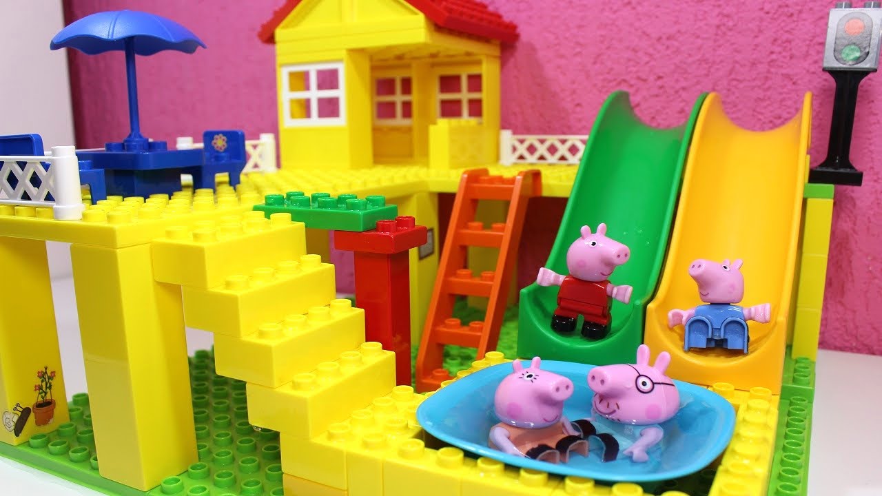 Peppa Pig Toy Video for Kids - Peppa Pig Gets a New Pool and Goes ...