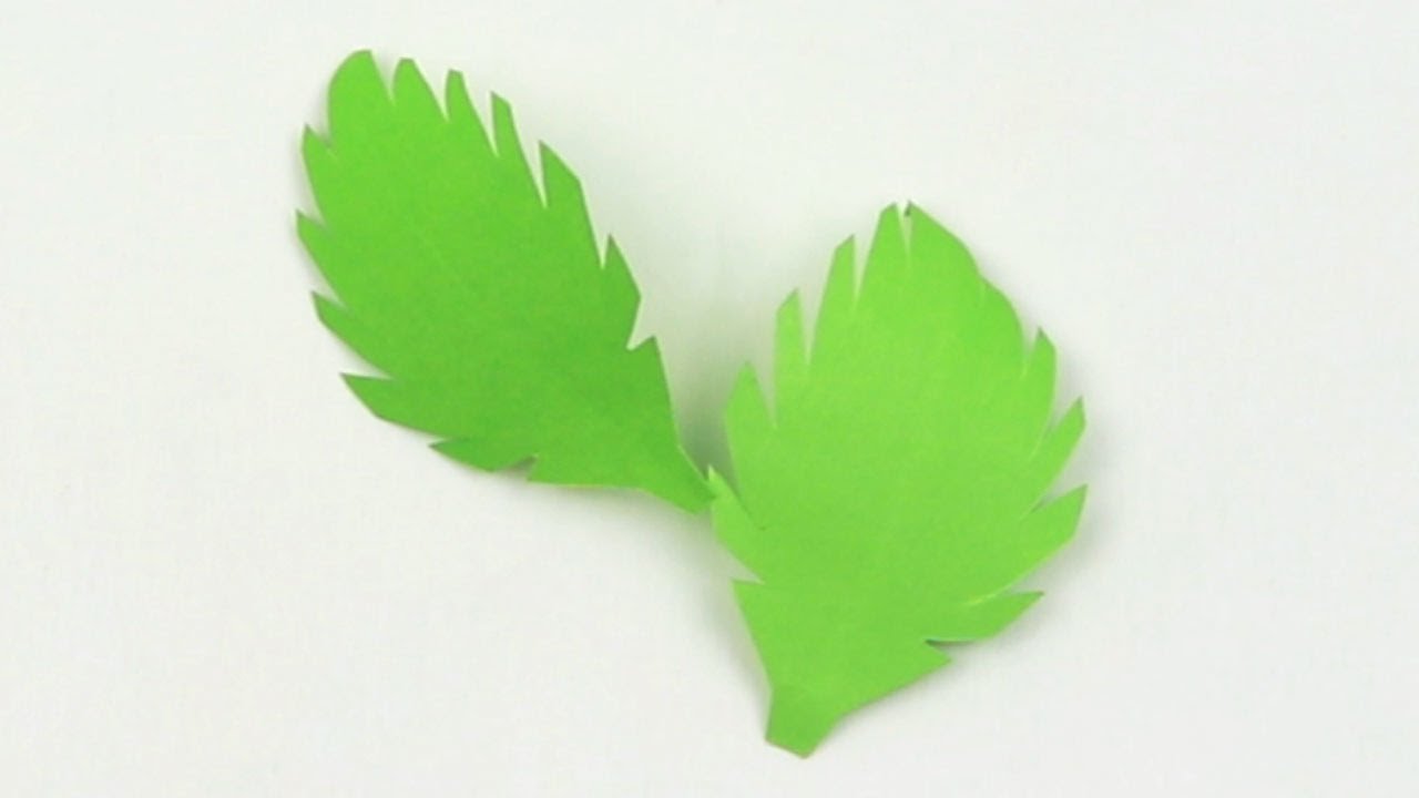 How to Make Serrated Paper Flower Leaves - DIY Easy Paper Leaf Making ...