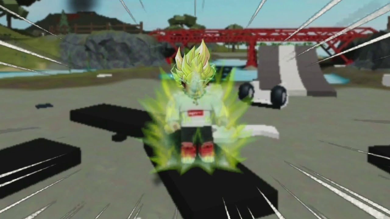 Turning into a super saiyan in roblox - YouTube
